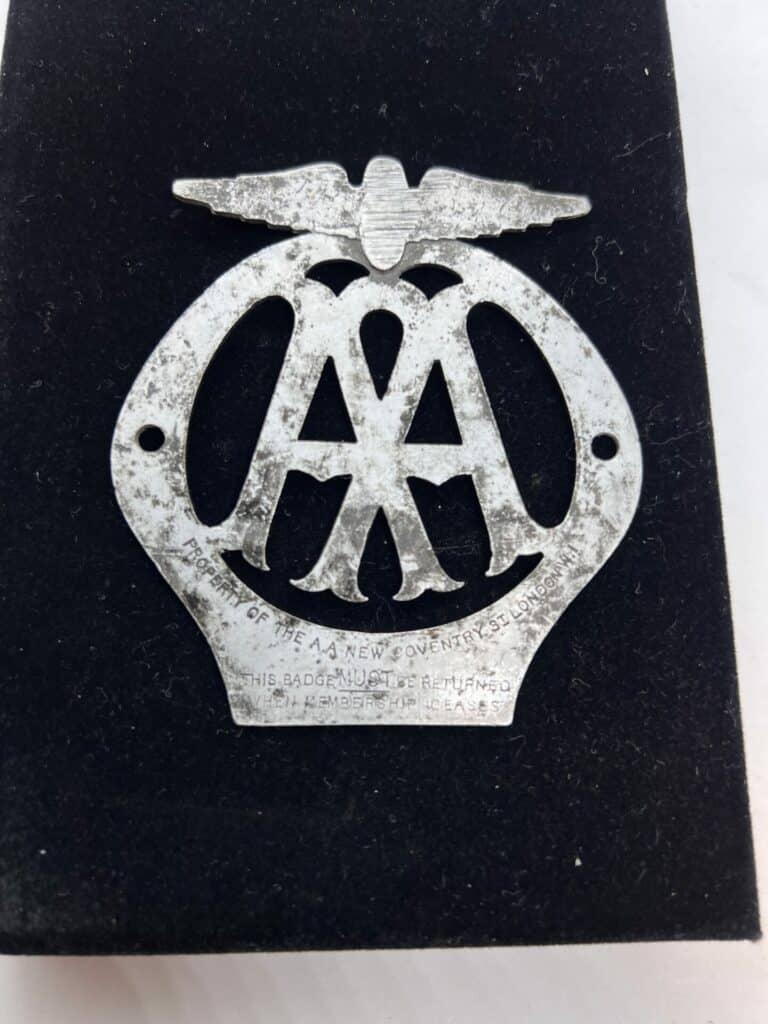 Early AA car badge pre war flat - RUSTIC RETRO